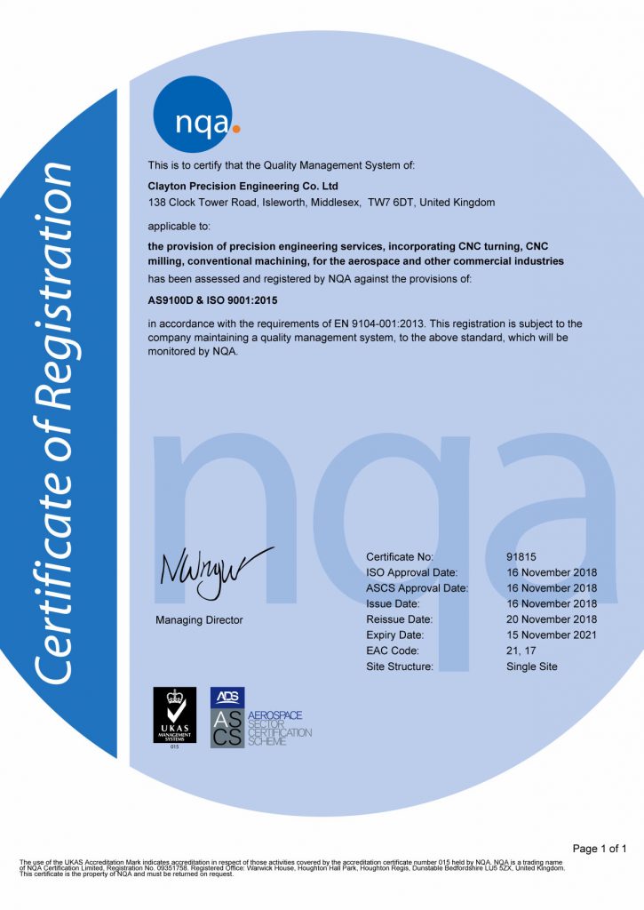 Certificate-NQA-AS9100D-&-ISO9001-2015 - Clayton Precision Engineering ...